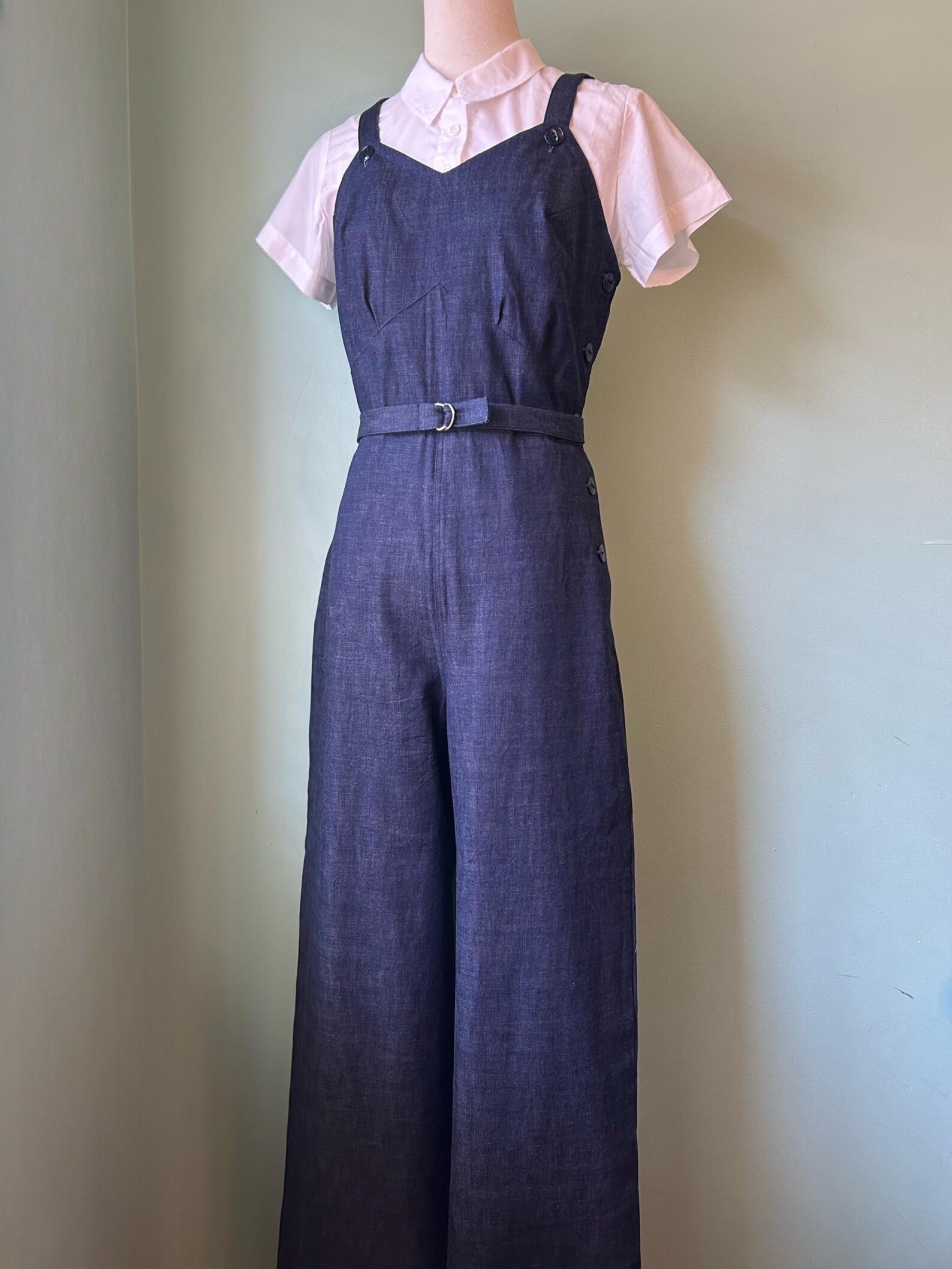 1940s 40s Vintage Style Denim Overalls With Belt Custom Order - Etsy
