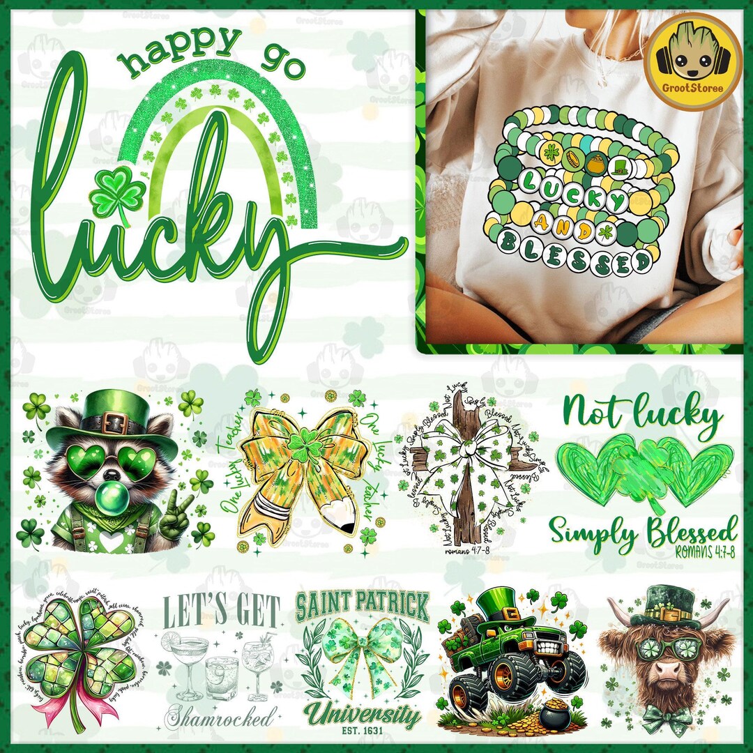 St Patricks Day Bundle Png, St Patrick's Day Png Bundle, Lucky St ...