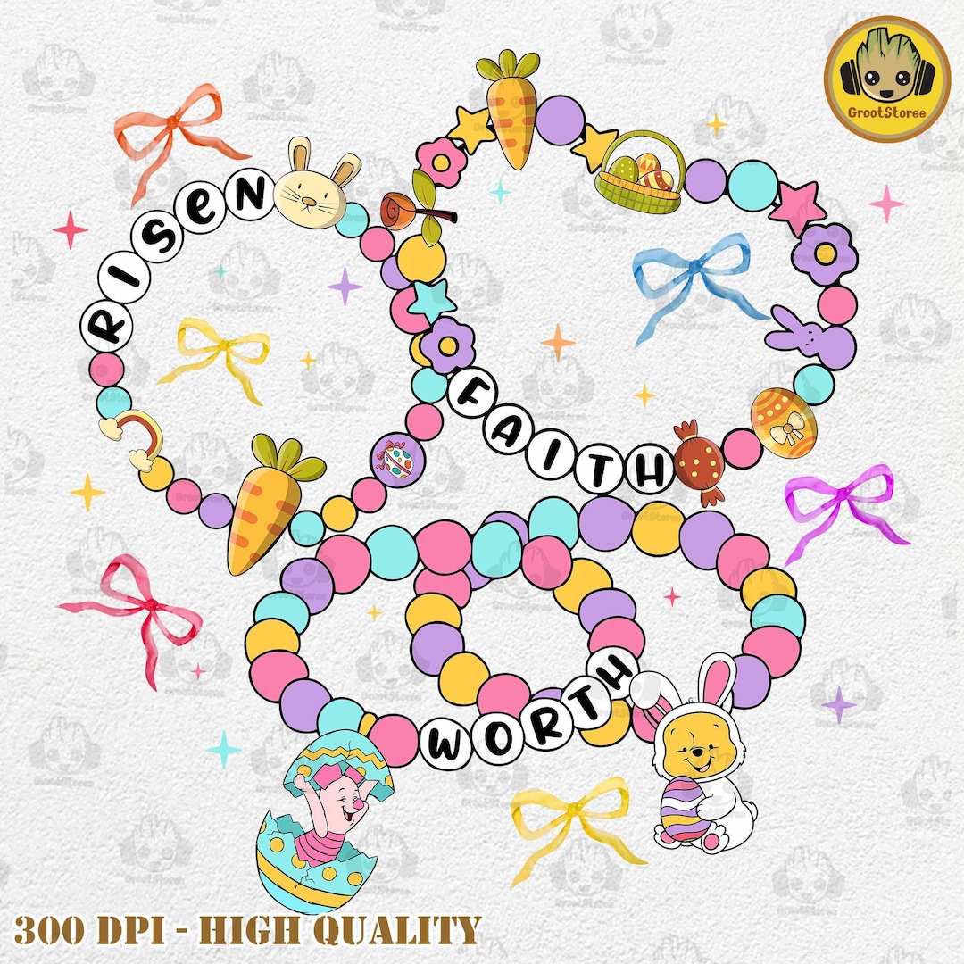 Easter Friendship Bracelet Png, Cartoon Honey Bear Easter Png, Cartoon ...
