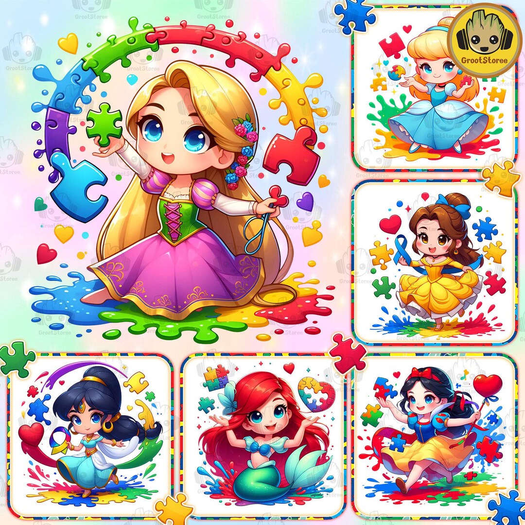 Autism Princess Png Bundle, Autism Awareness Png, Awareness Png, Be ...