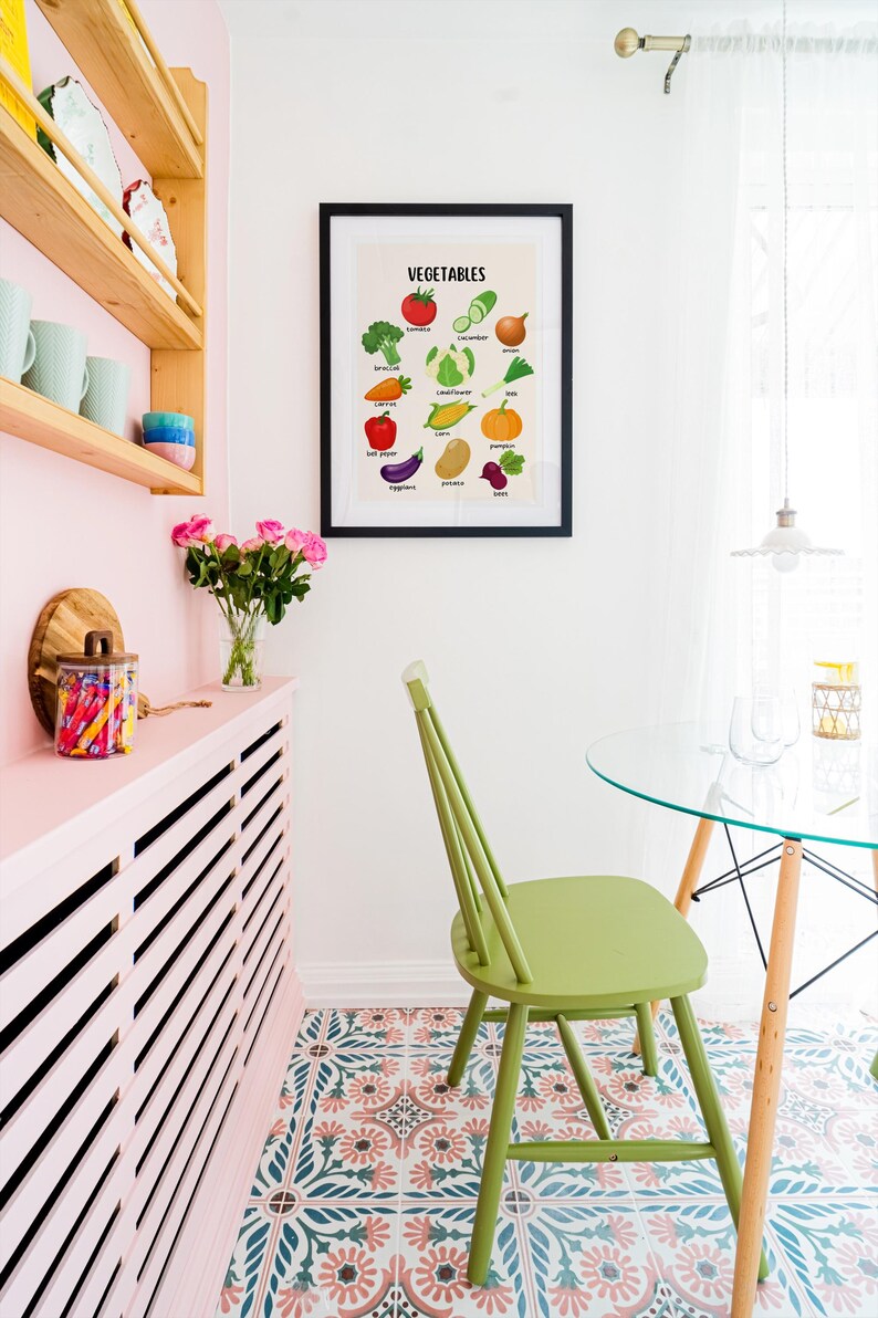 Set of Vegetables and Fruits Kids Room Posters, Educational & Fun ...