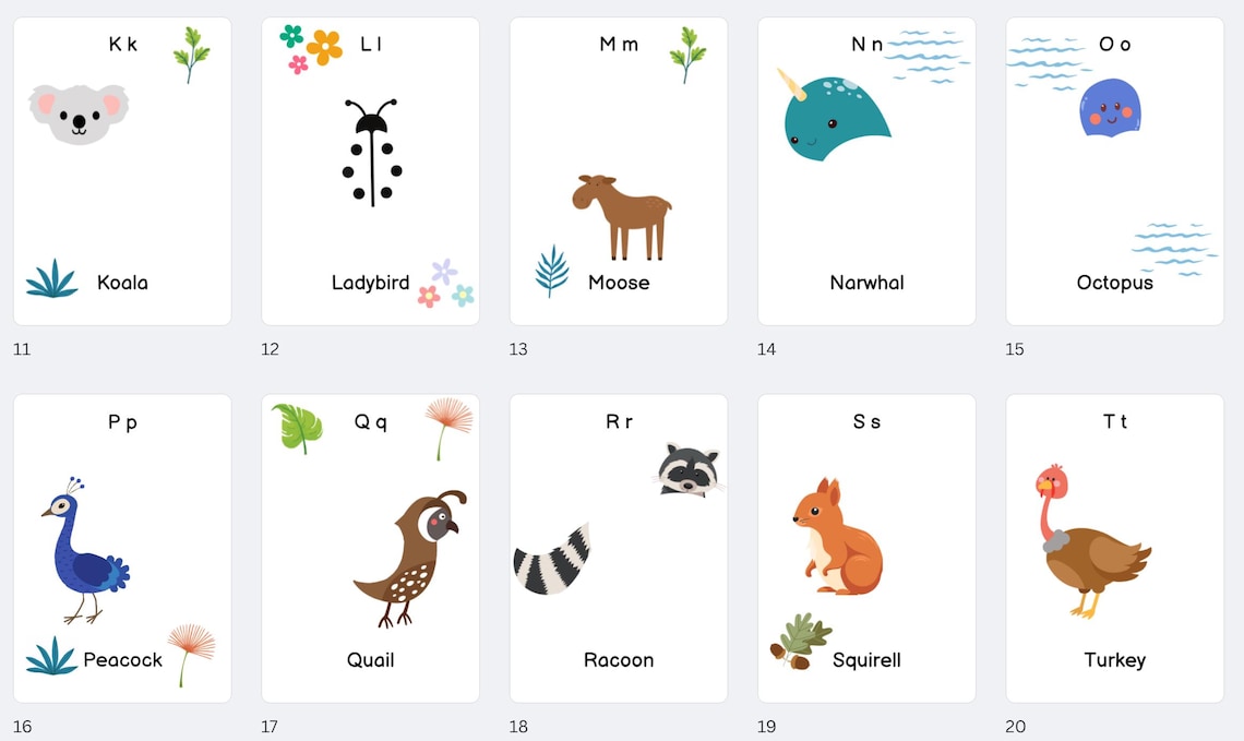 Animal Alphabet Handprint Art: A-Z Printables (digital Download) - Etsy