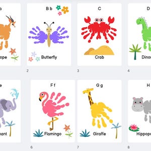 Animals Alphabet for Handprints - Colorful Animal Printables, A-Z ...