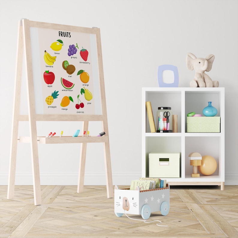Fruits Poster: Educational Kids Room Decor, Modern Playroom Wall Art - Etsy
