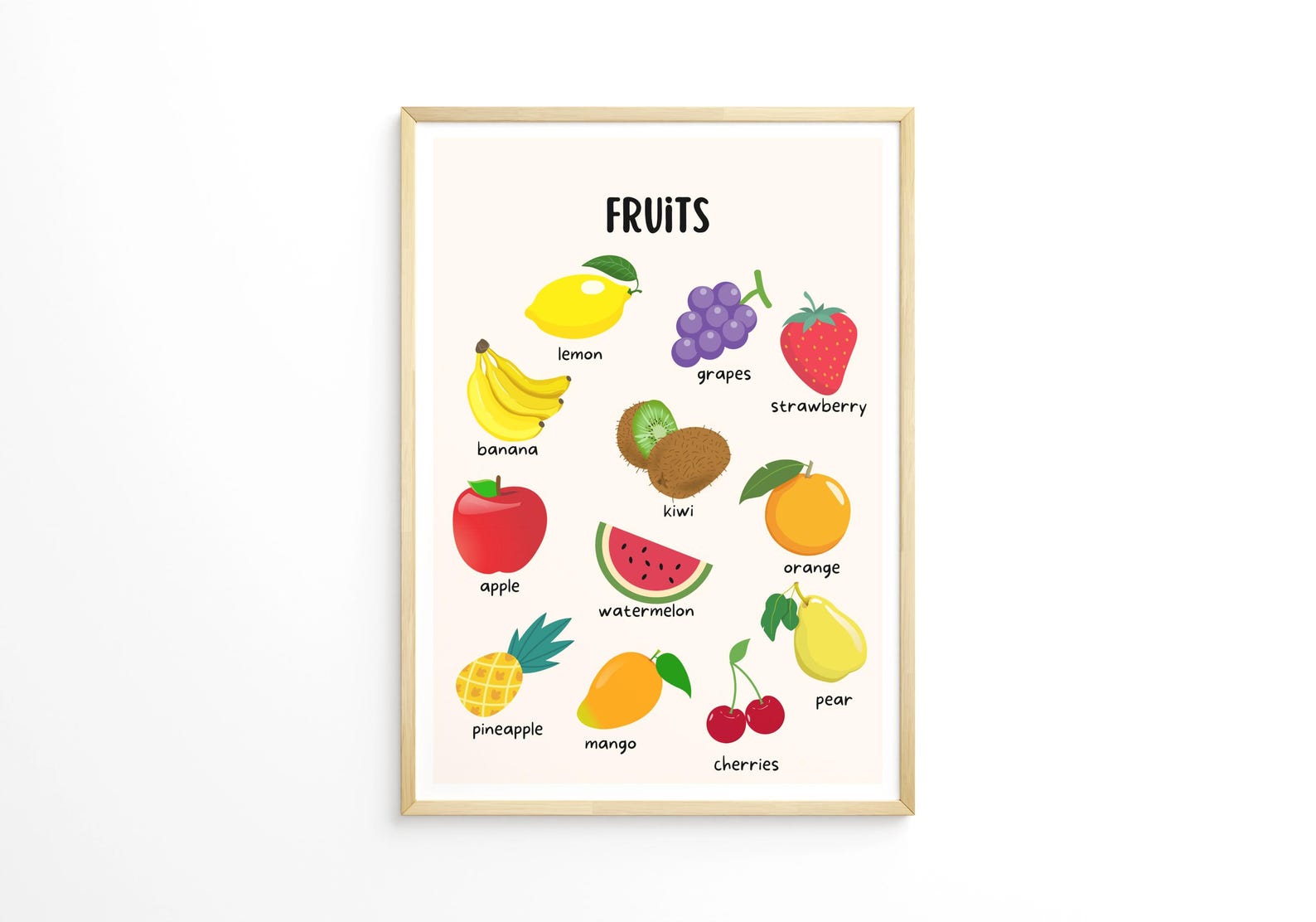Set of Vegetables and Fruits Kids Room Posters, Educational & Fun ...