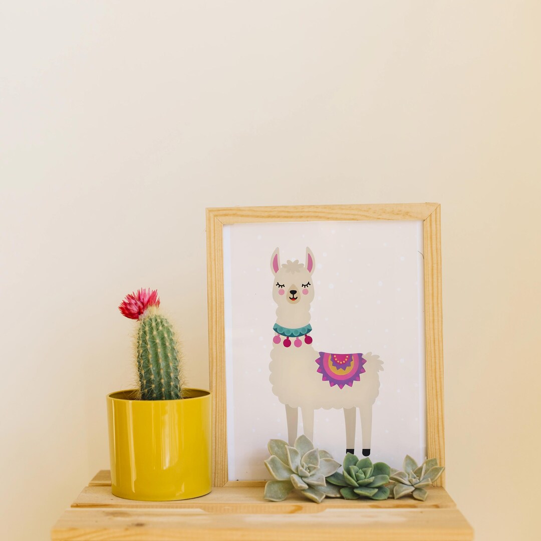 Llama Nursery Poster, Modern Kids Room Wall Art - Etsy