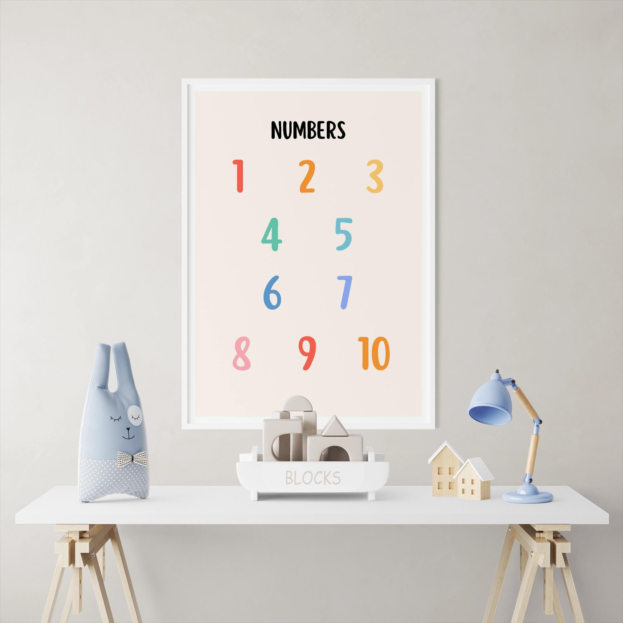 Numbers 1 to 10 Poster for Kids Room, Nursery Decor, Playroom Wall ...