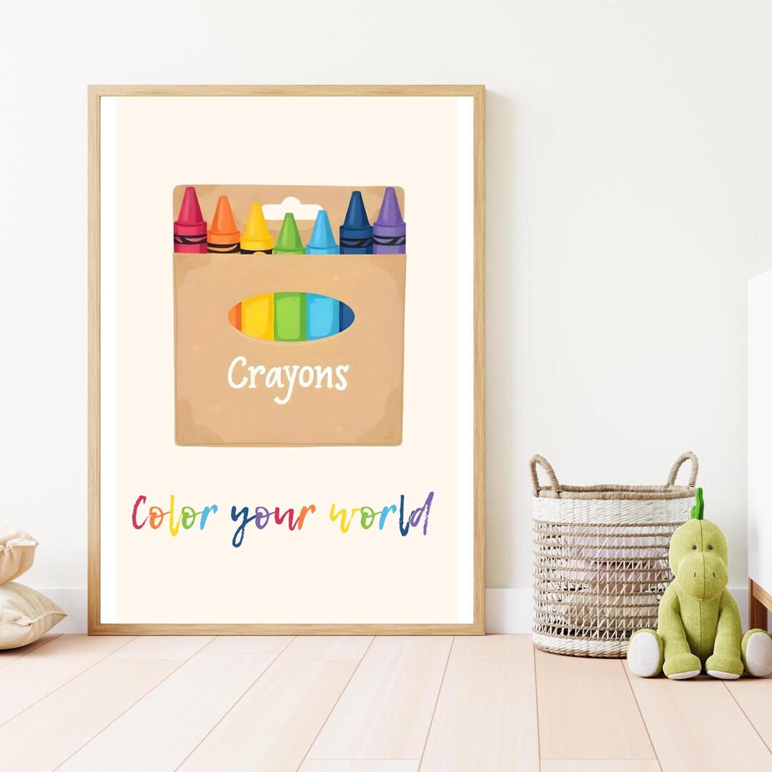 Color Your World Poster, Modern and Colorful Inspirational Quote, Kids ...