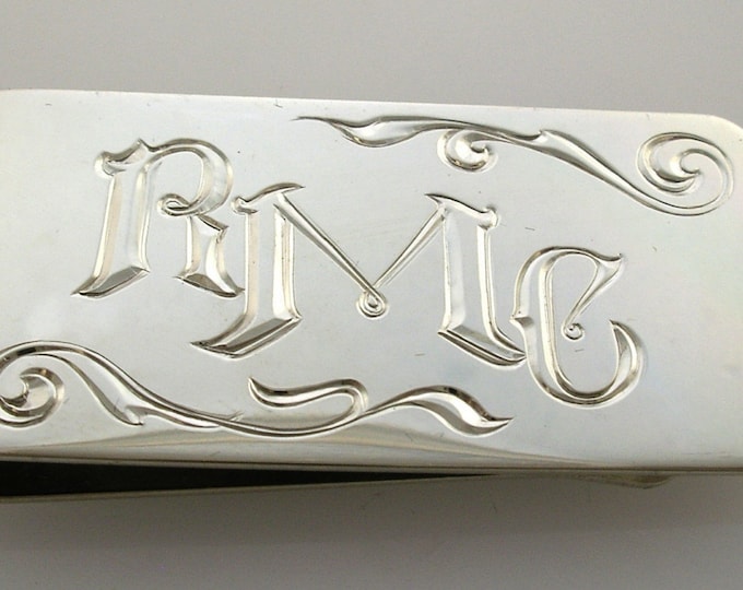 Hand Engraved Monogram Money Clip Made to Order - Etsy