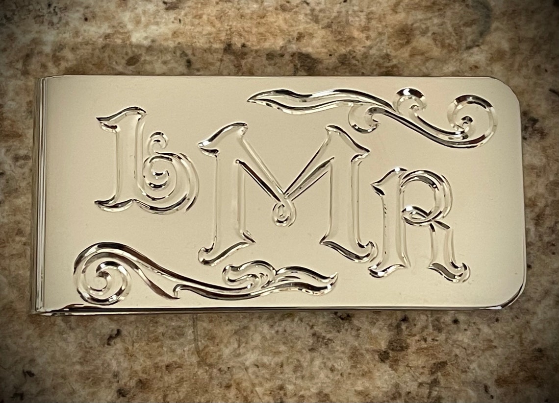 Hand Engraved Monogram Money Clip Made to Order - Etsy