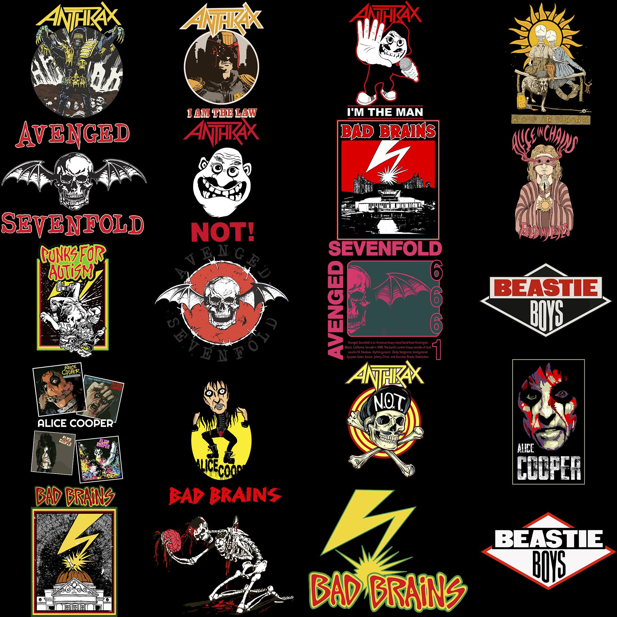 366 Rock Bands Bundle: High-resolution Designs (digital Download) PNG ...