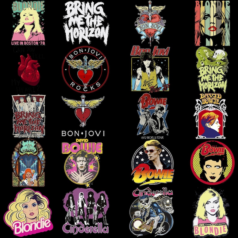 366 Rock Bands Bundle: High-resolution Designs (digital Download) PNG ...