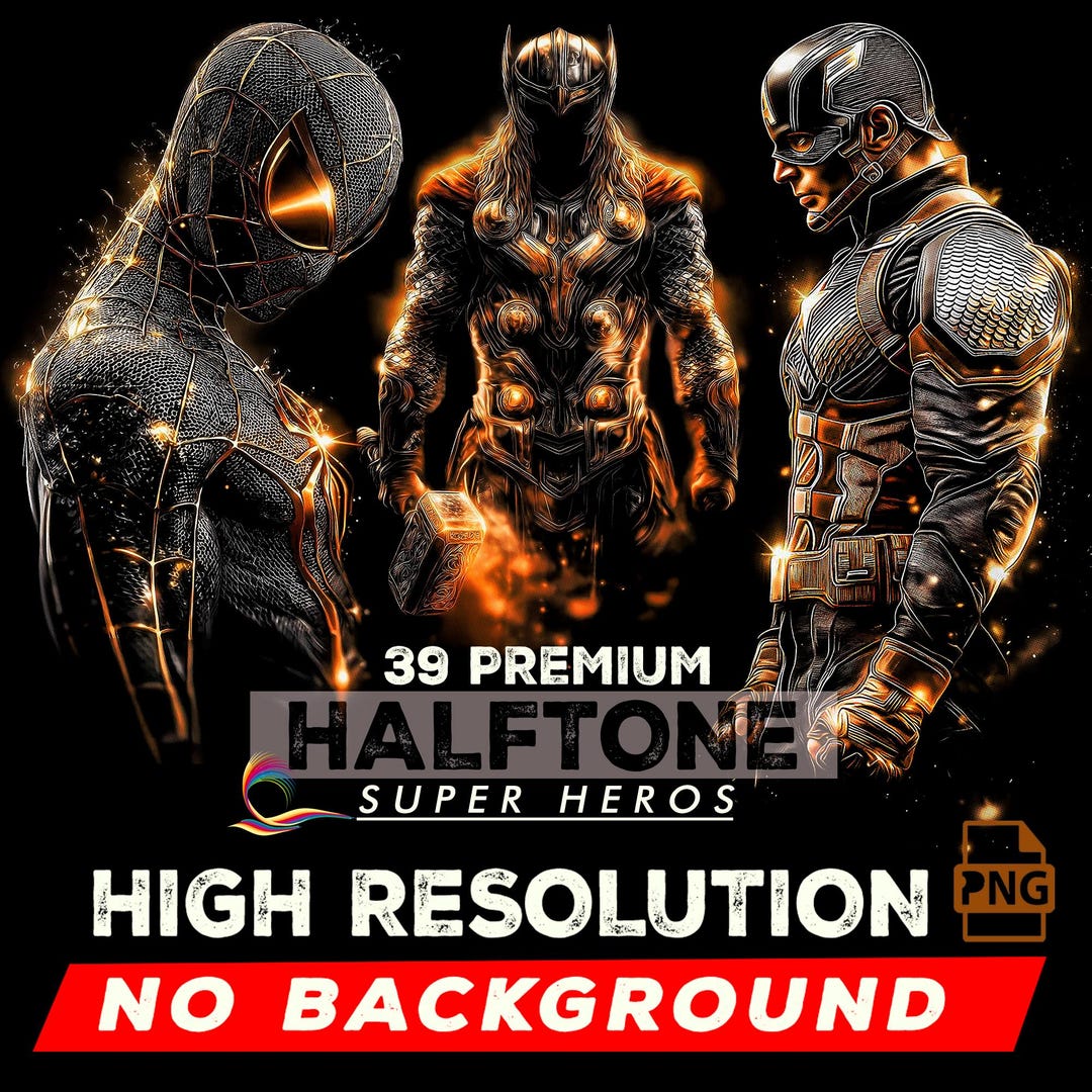39 Premium Designs Halftone Superheros High Resolution No Background - Etsy
