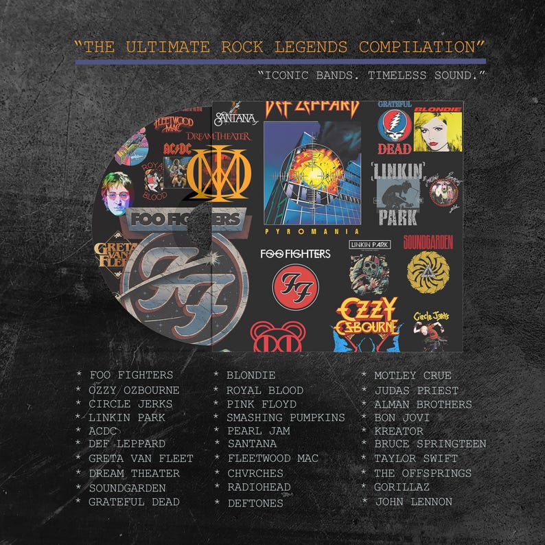 Rock Legends T-shirt Design Bundle: 356 PNG Files (digital Download) - Etsy
