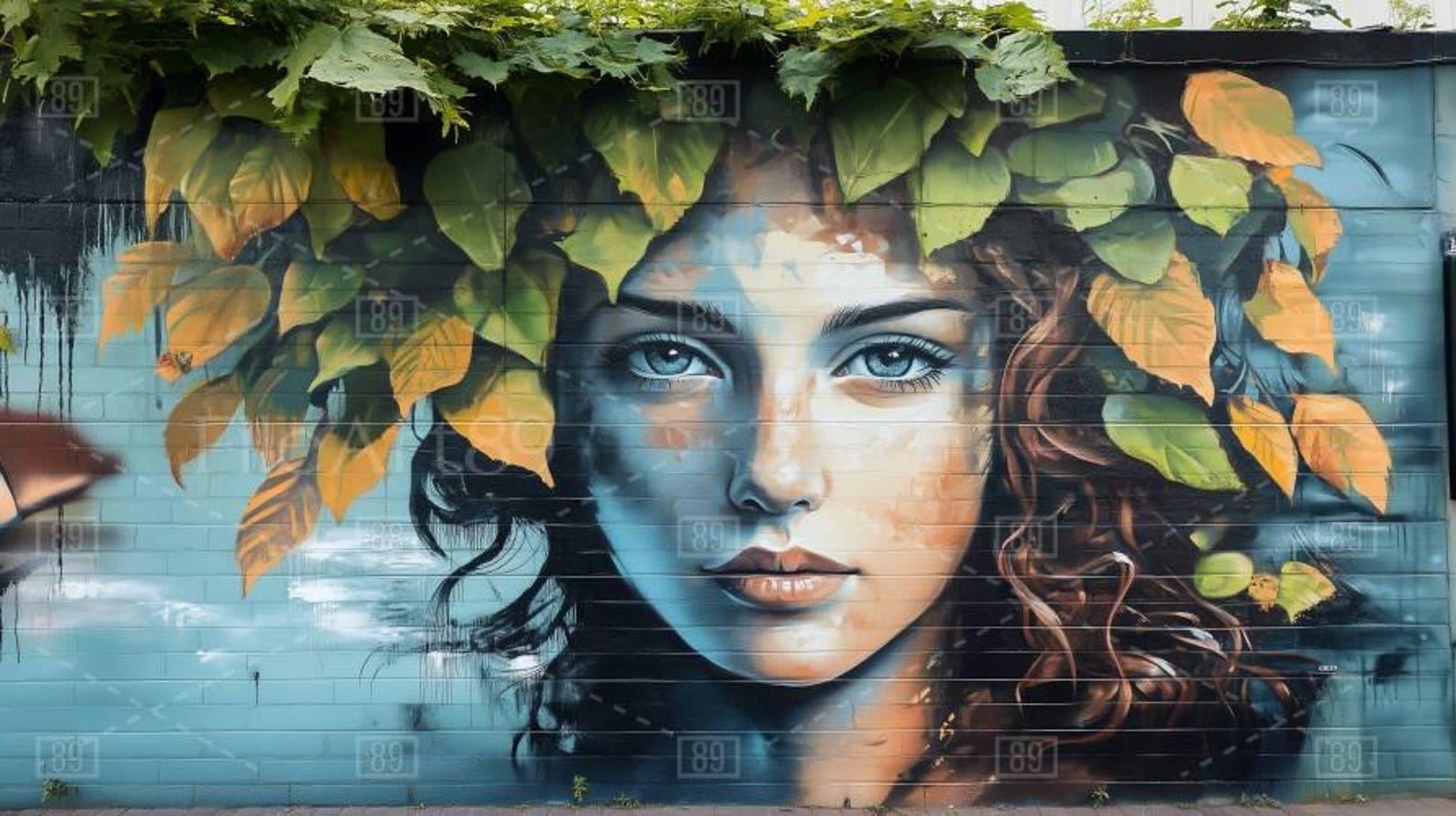 Girl Portrait, Wall Painting, Mural, Graffiti, Art, Digital File ...