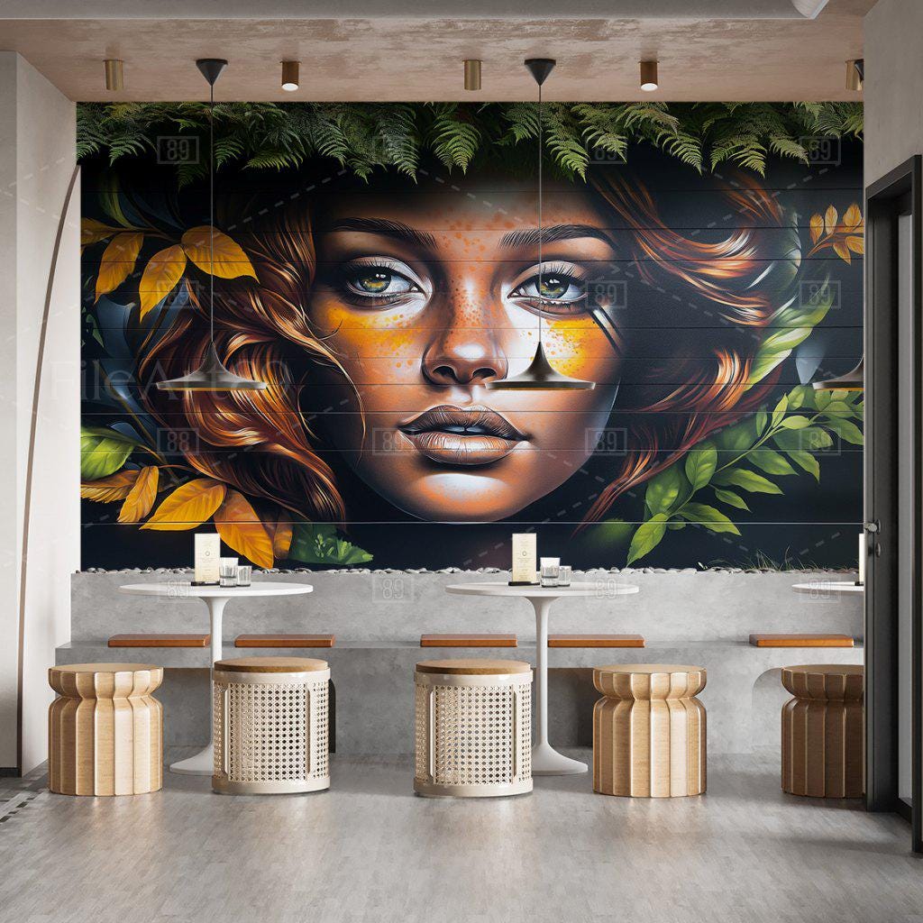 Girl Portrait, Wall Painting, Mural, Graffiti, Art, Digital File ...