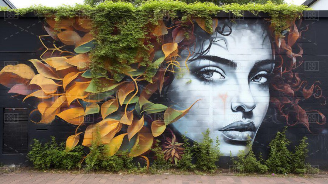 Girl Portrait, Wall Painting, Mural, Graffiti, Art, Digital File ...