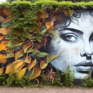 Girl Portrait, Wall Painting, Mural, Graffiti, Art, Digital File ...