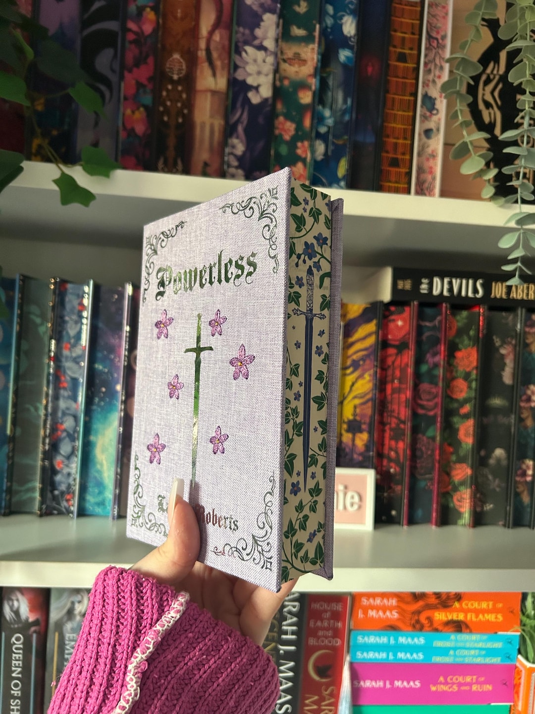 Powerless by Lauren Roberts Rebind With Sprayed Edges and Embroidered ...