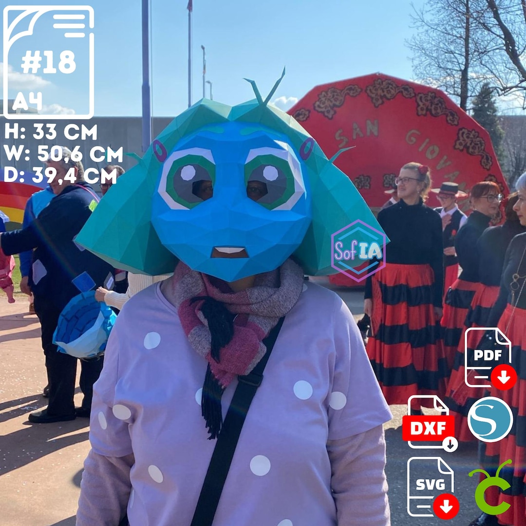 Envy Mask, Envy Mask, Papercraft, Diy Craft, Templates, PDF, DXF ...