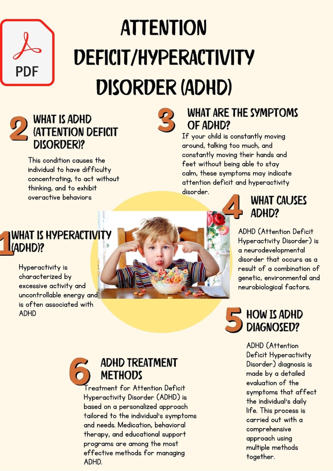 ADHD Worksheets Child Therapy Mental Health Resource-attention Deficit ...
