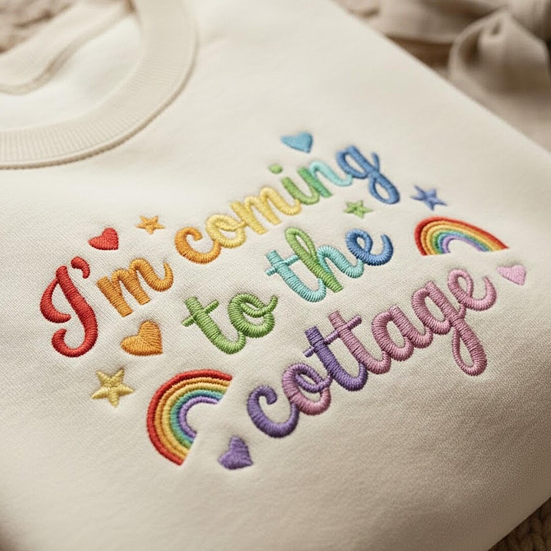 Embroidered Coming to the Cottage Sweatshirt, LGBT Pride Book Lover ...