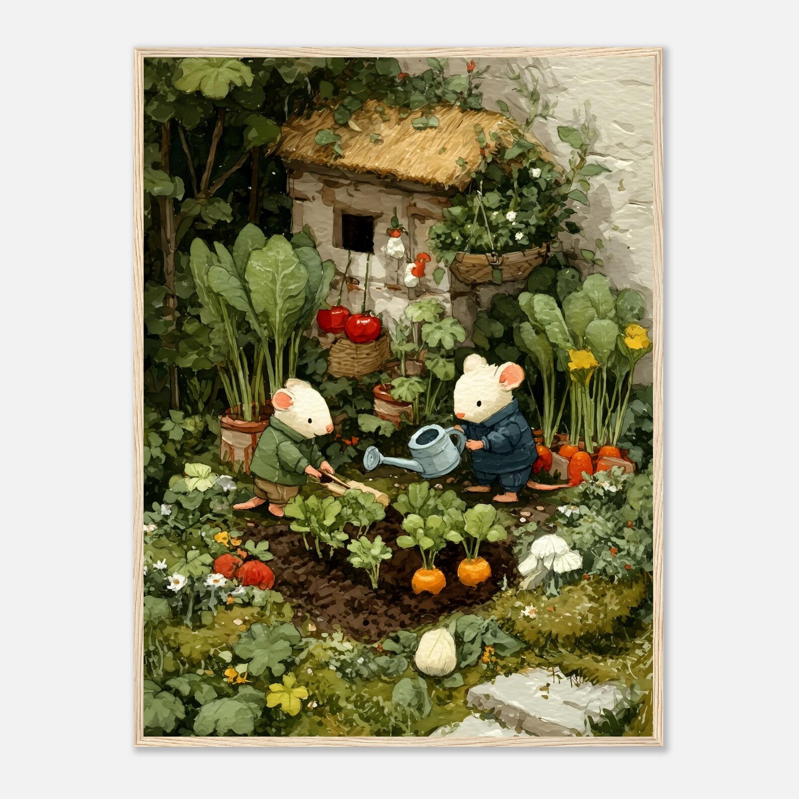 Whimsical Mice Garden – Magical Storybook Art Print for Nursery & Home ...