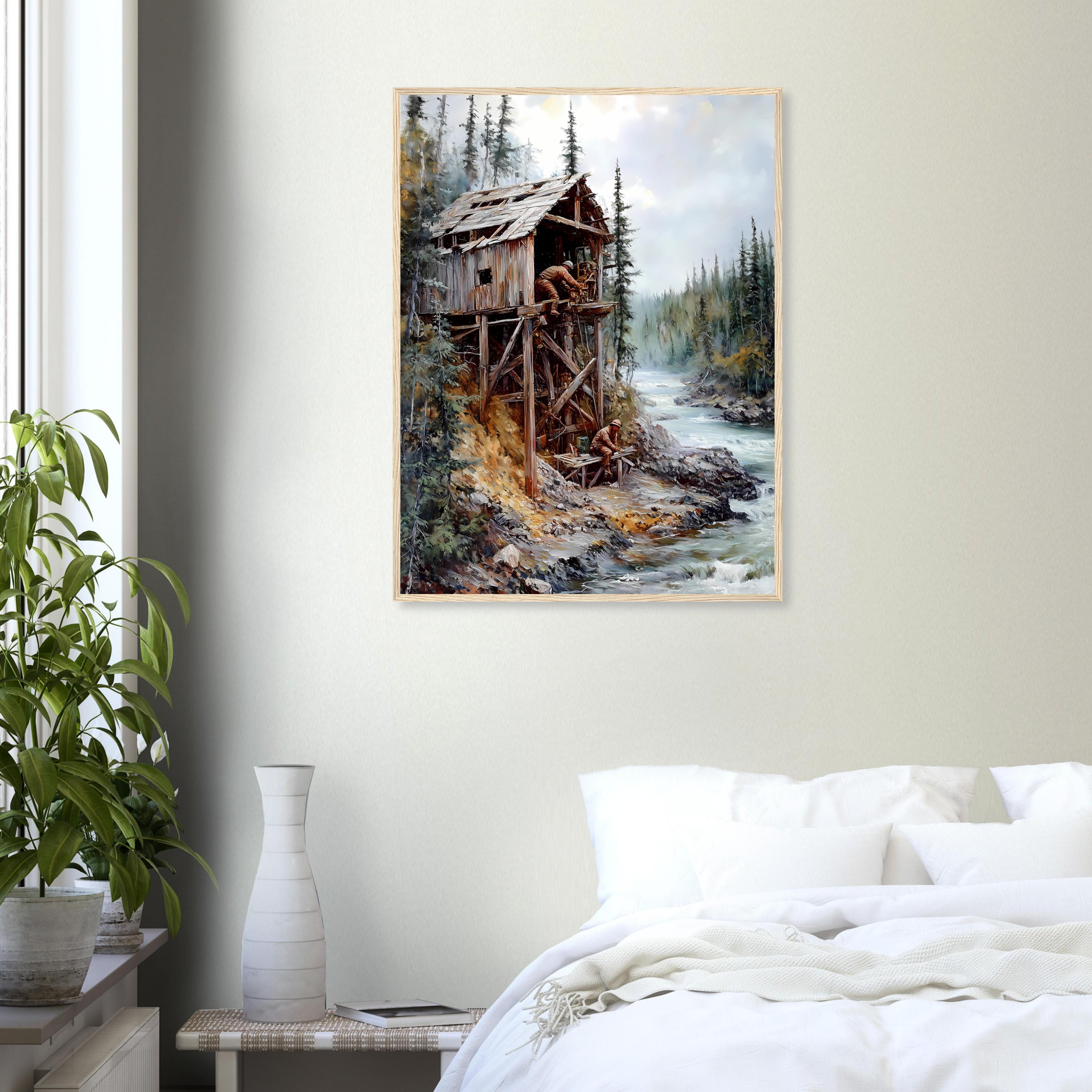Klondike Gold Rush Art Print: Rustic Mining Cabin, Wilderness Scene - Etsy