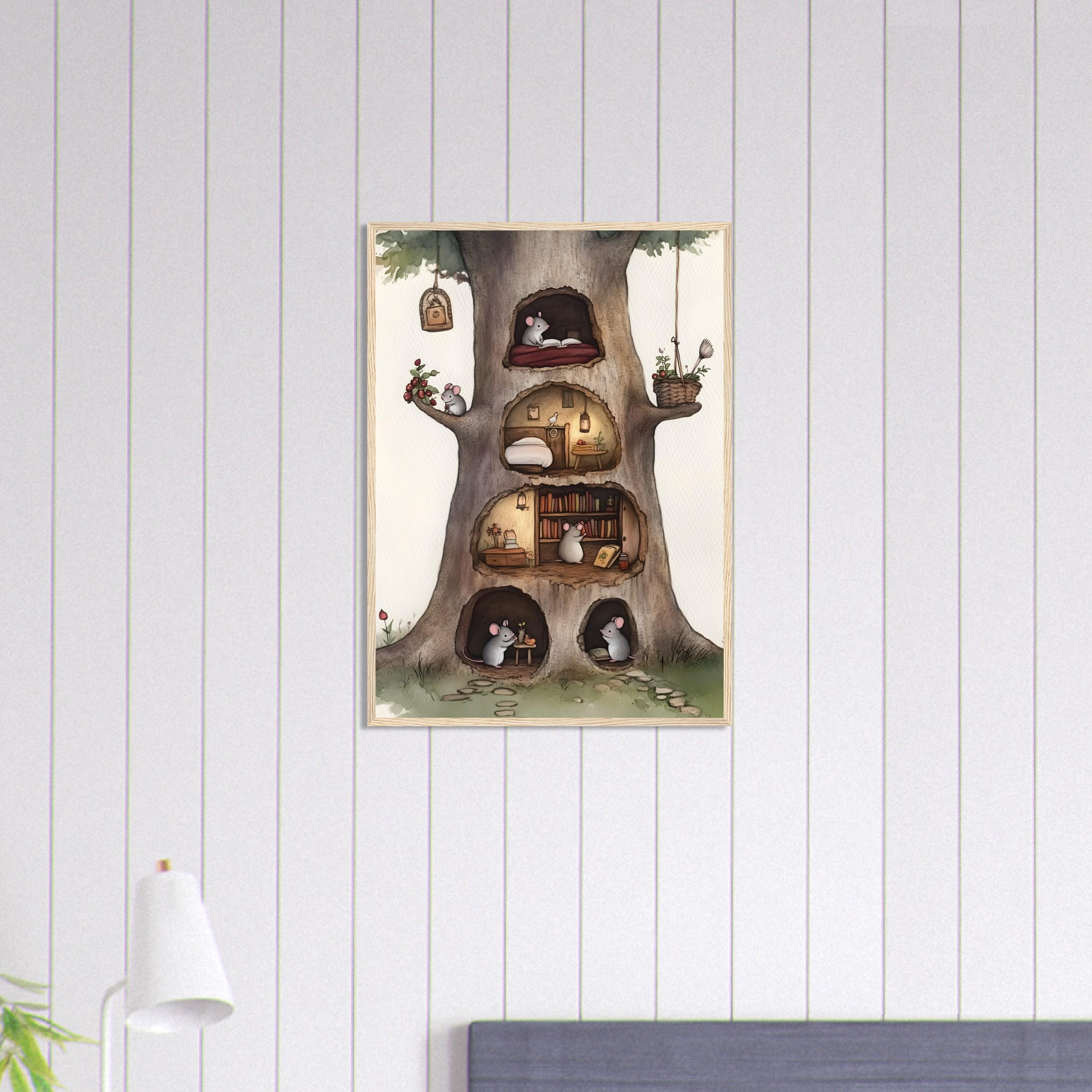 Whimsical Mouse House Art Print: Kids' Room Decor - Etsy