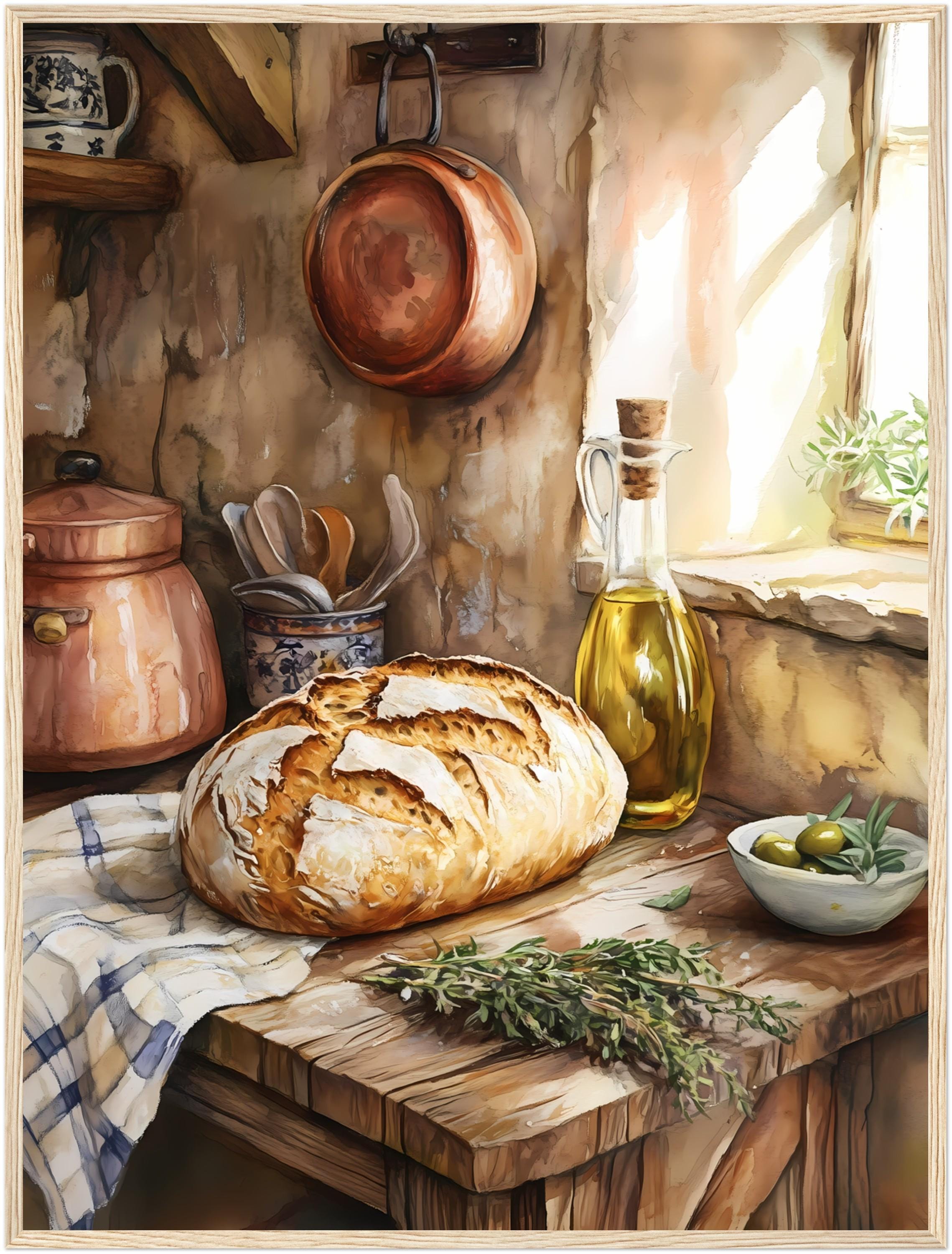 Rustic Kitchen Bread Art Print: Cottagecore Dining Room Wall Decor - Etsy