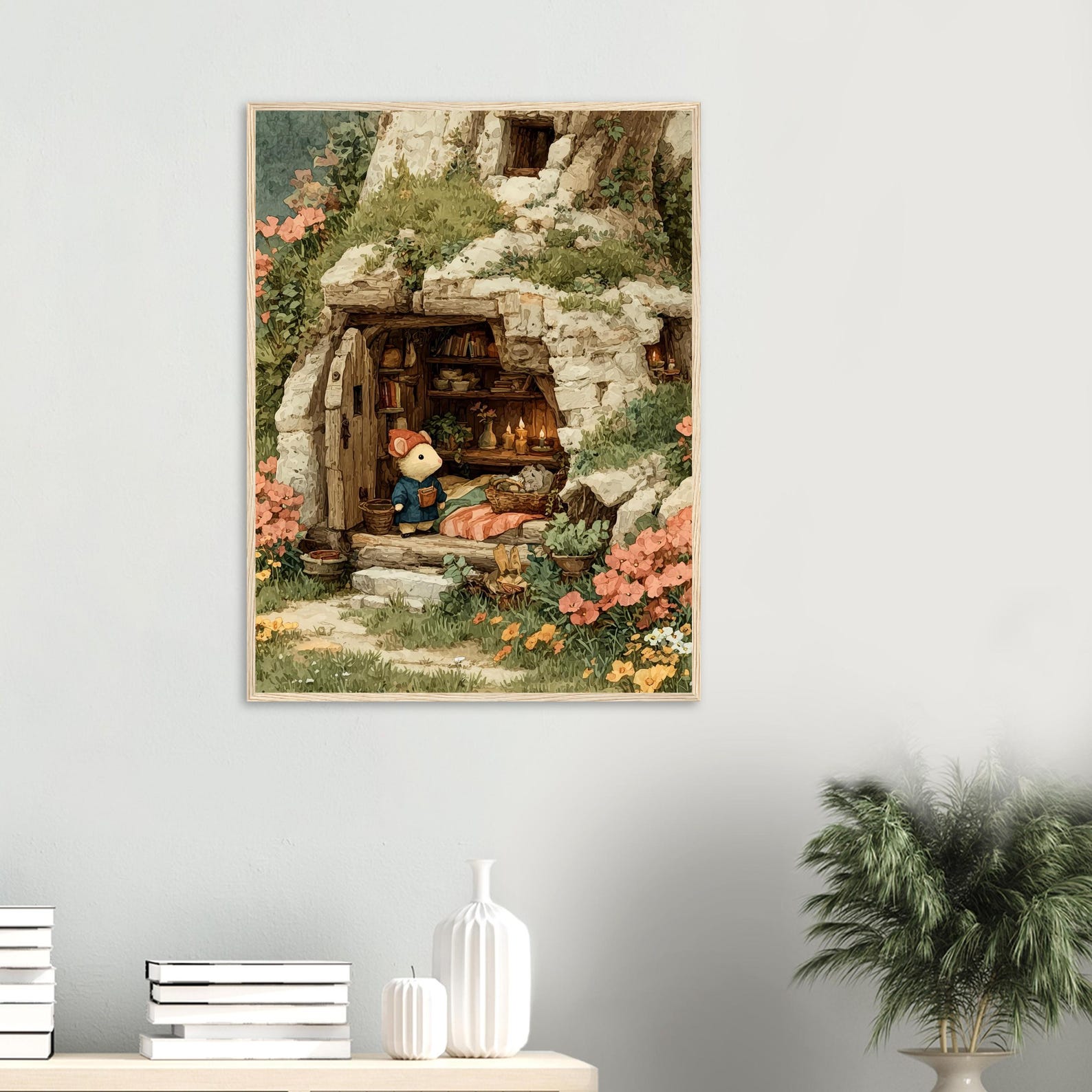 Cozy Mouse Tree House in a Field of Wildflowers – Storybook Woodland ...