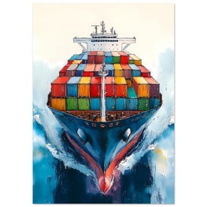 Majestic Container Ship Art Print: Bold Nautical Wall Decor for ...