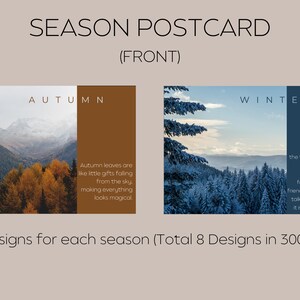2025 Season Postcards, 8 Printable Designs 2 Designs for 1 Season That ...