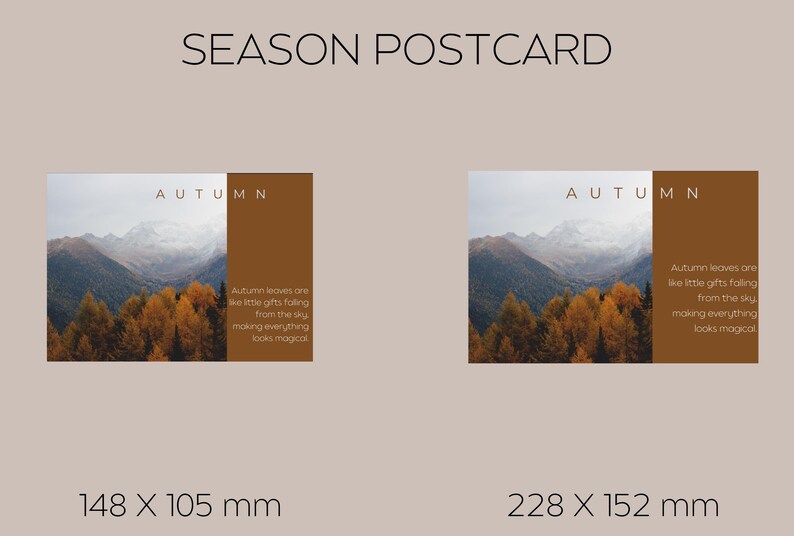 2025 Season Postcards, 8 Printable Designs (2 Designs for 1 Season ...