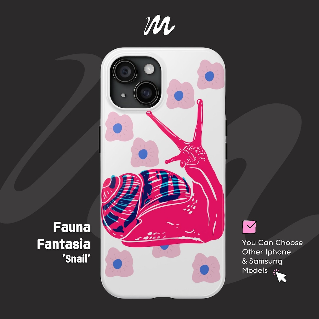 Snail Phone Case - Bold and Artistic Fauna Fantasia Collection, Vibrant ...