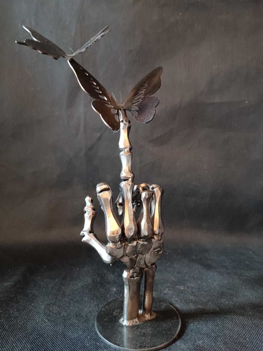 Metal Sculpture, Skeleton Hand, Butterflies - Etsy
