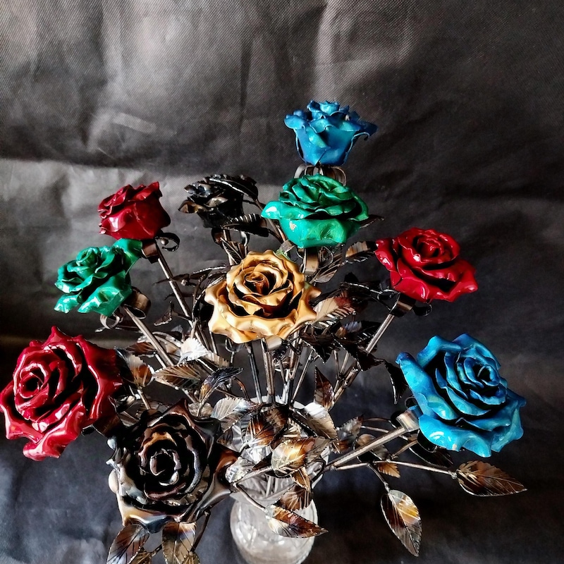 Metal Roses - Etsy