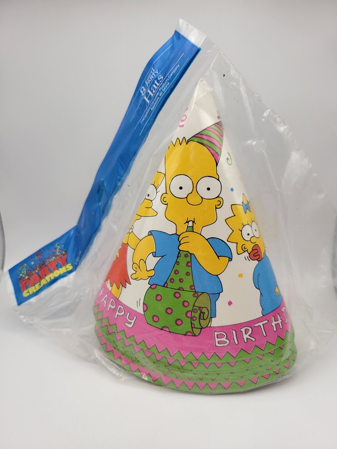 Vintage Deadstock 1990 the Simpsons Happy Birthday Party Hat Deadstock ...