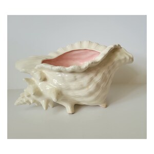 Vintage Extra Large Ceramic Conch Shell Planter Bowl - Etsy