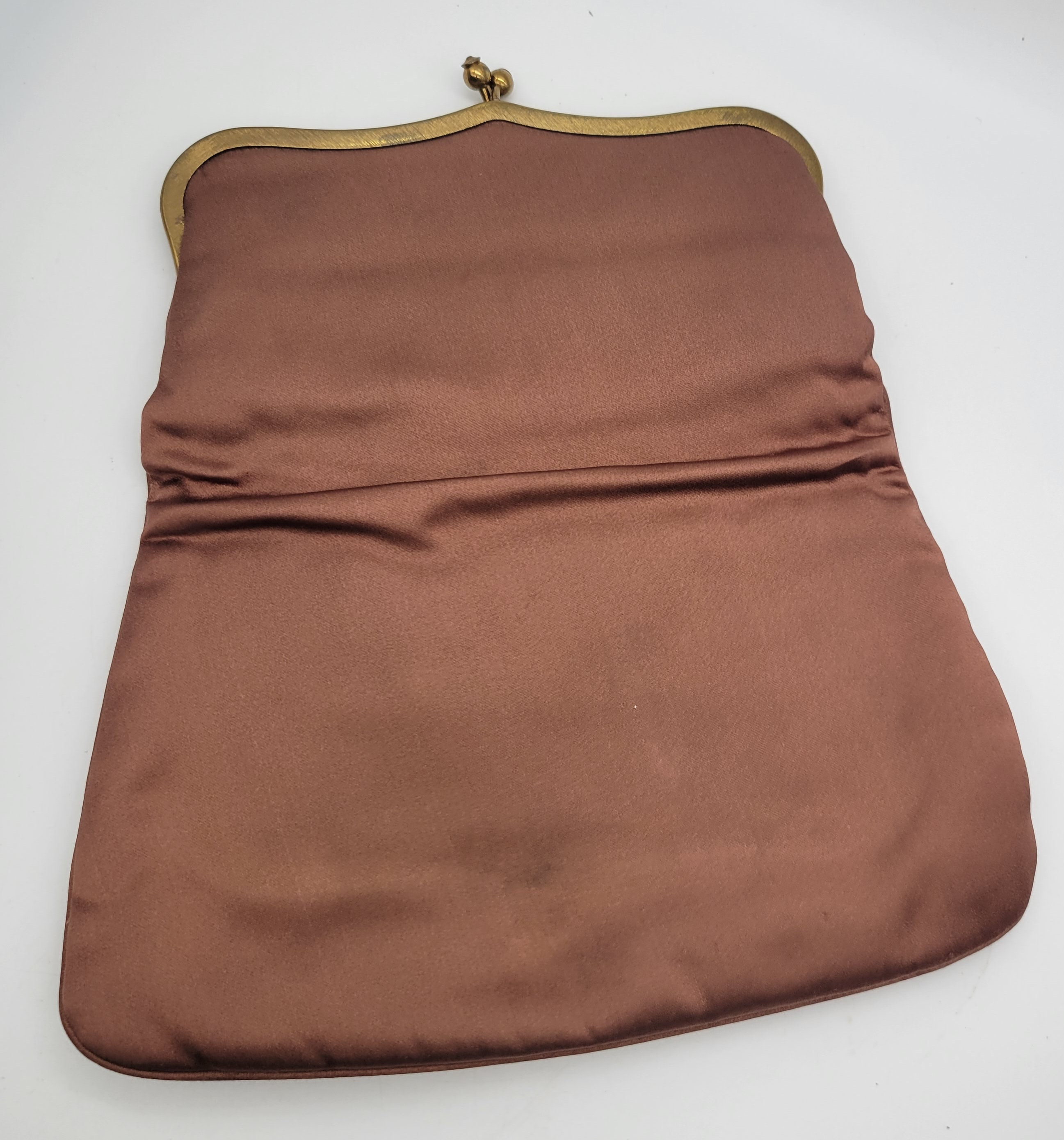 Vintage 1950's Morris Moskowitz Chocolate Brown Satin Handbag Clutch - Etsy