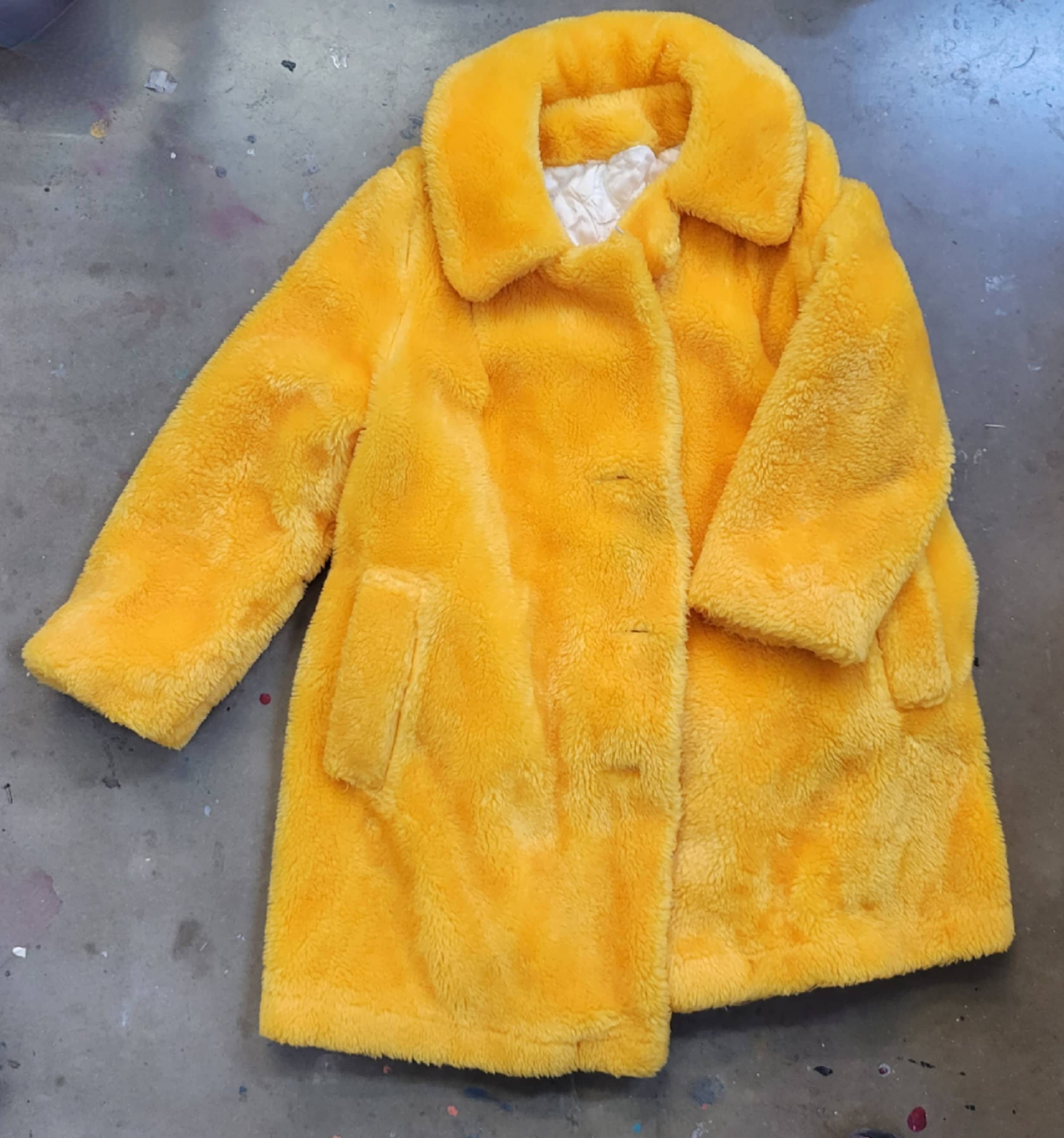 Vintage 1970's Yellow Faux Fur Coat - Etsy