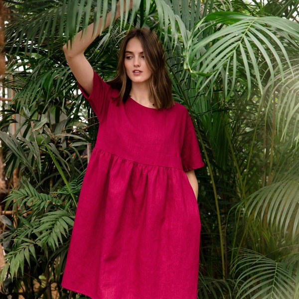 Pink Linen Dress - Buy Online - Etsy