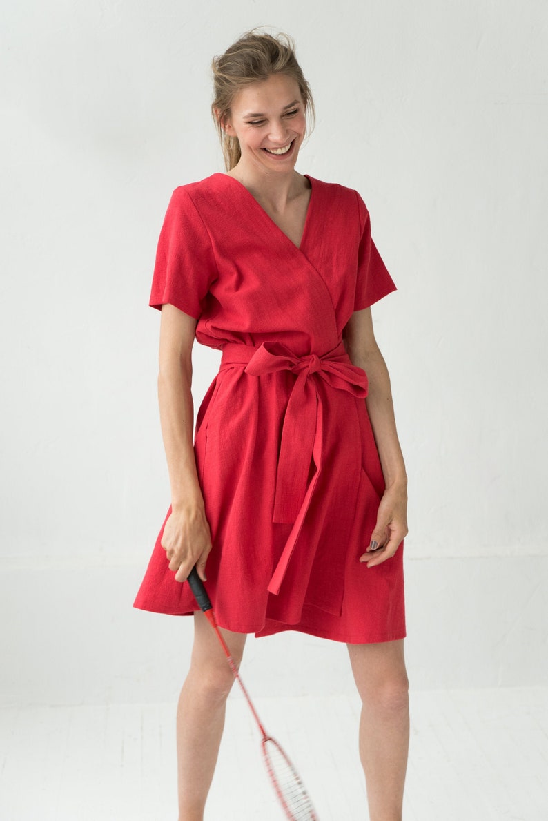 Red Linen Dress Women Red Dress Linen Clothing Summer Linen - Etsy