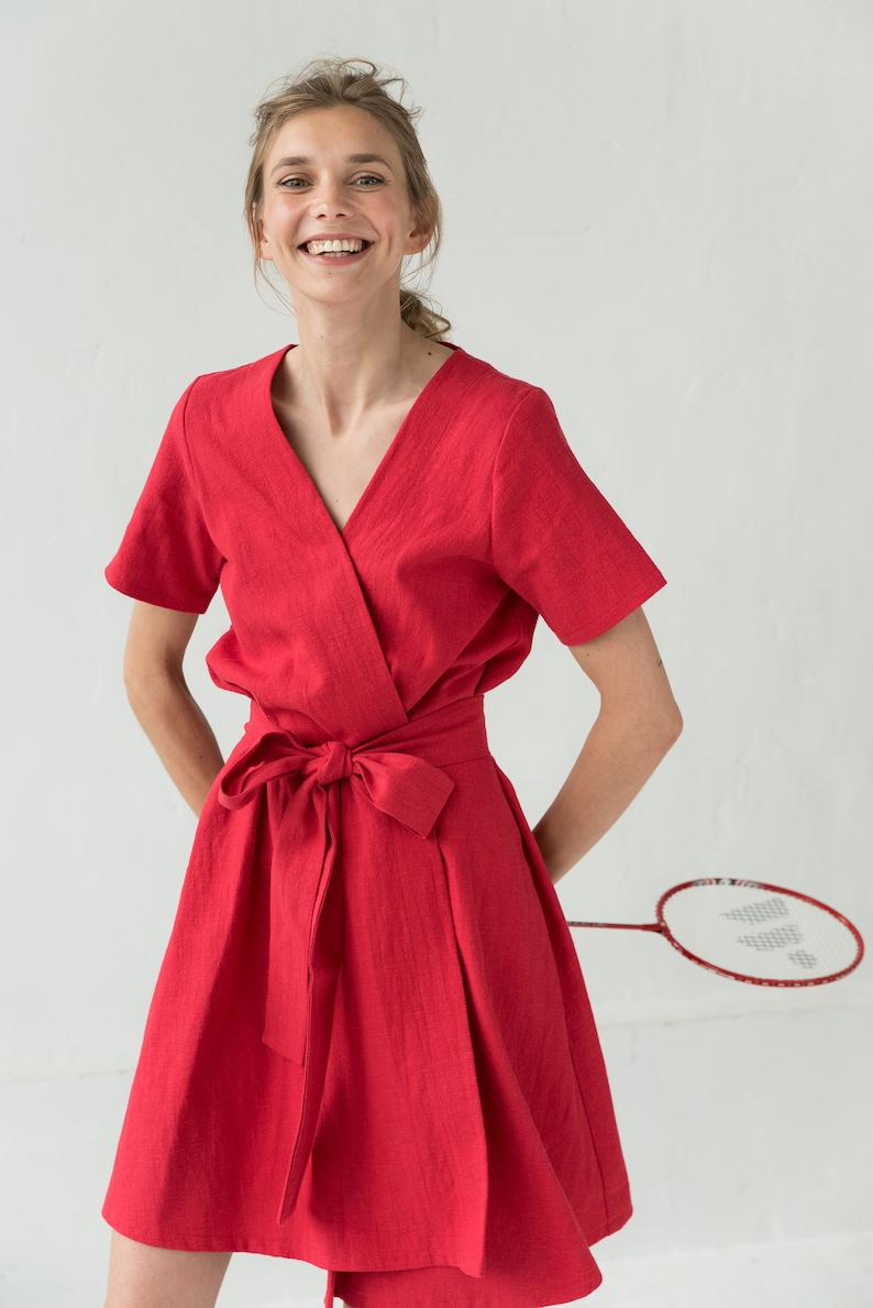 Red Linen Dress Women Red Dress Linen Clothing Summer Linen - Etsy