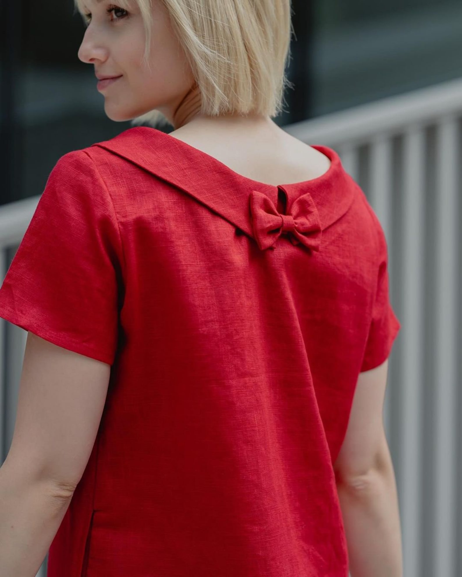Minimalist Dress, Office Linen Dress, Receptionist Dresses, A Line ...