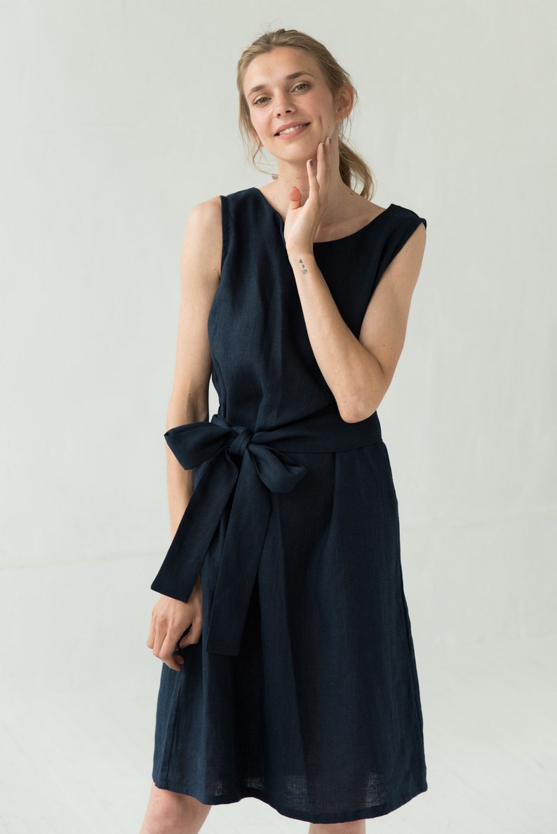 Linen Sleeveless Dress Linen Summer Dress Linen Tank Dress Etsy Australia