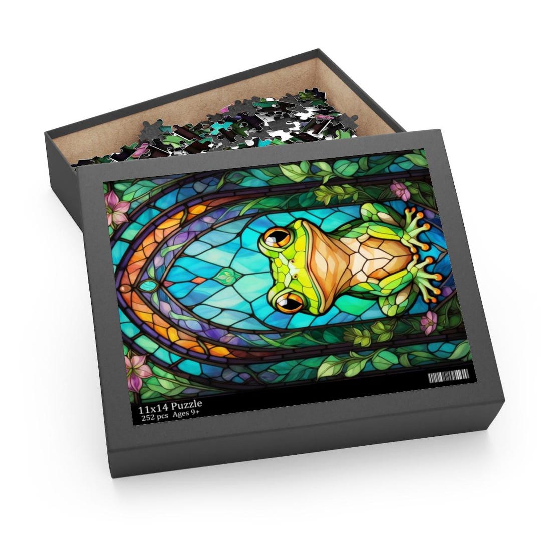 Enchanted Amphibian: A Mesmerizing Stained Glass Frog Puzzle (120, 252 ...