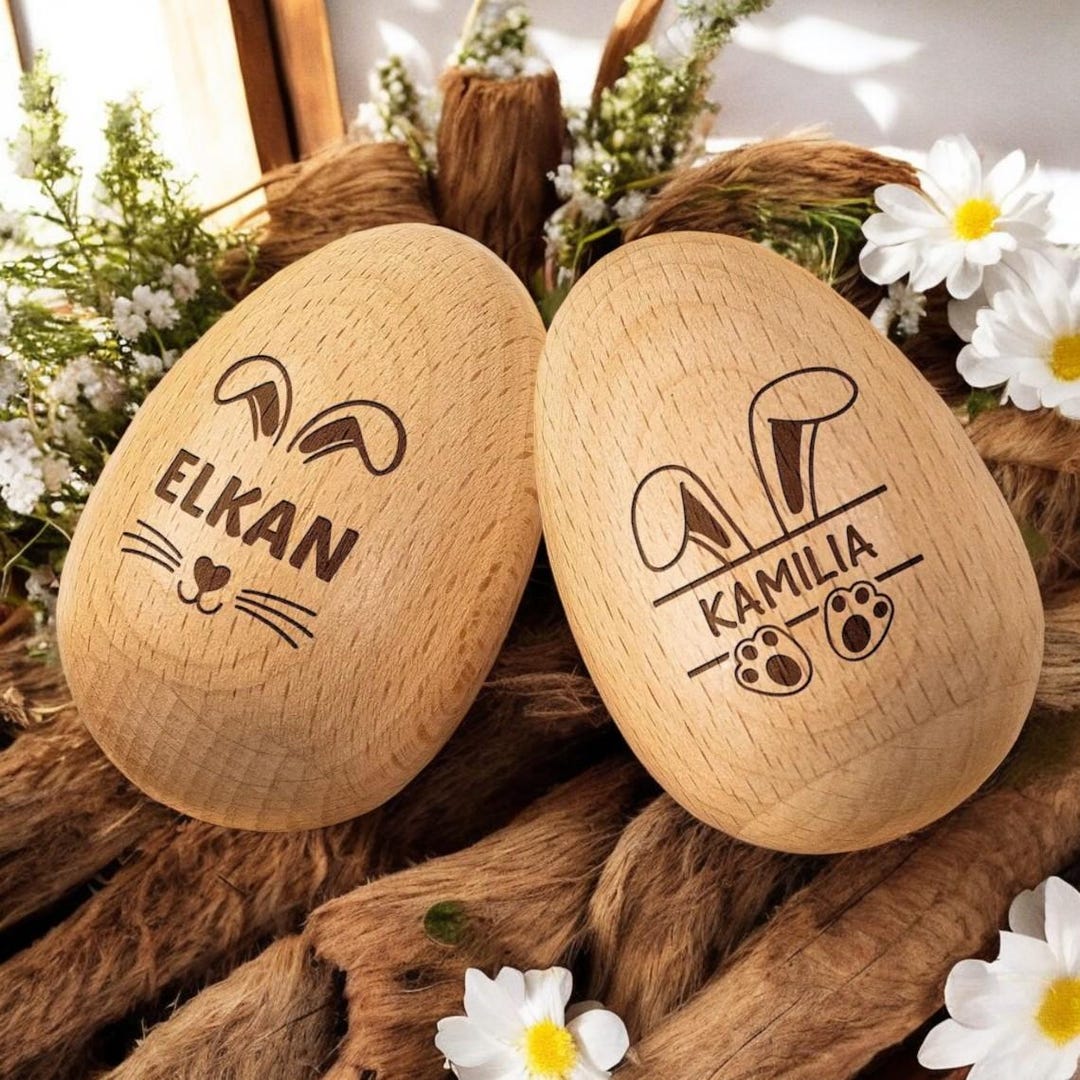 Personalized Musical Easter Egg Shaker, Wooden Engraved Egg Shaker for ...