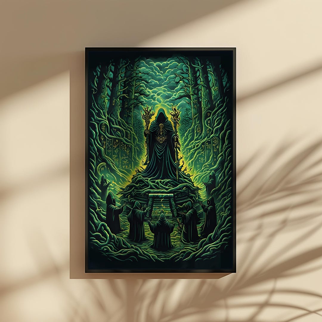 Satanic Gothic Cult Wall Art, Demon Demonic Poster, Tattoo Style Devil ...