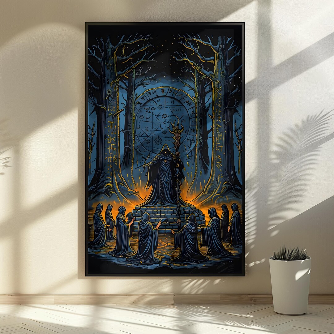 Satanic Gothic Cult Wall Art, Demon Demonic Poster, Tattoo Style Devil ...